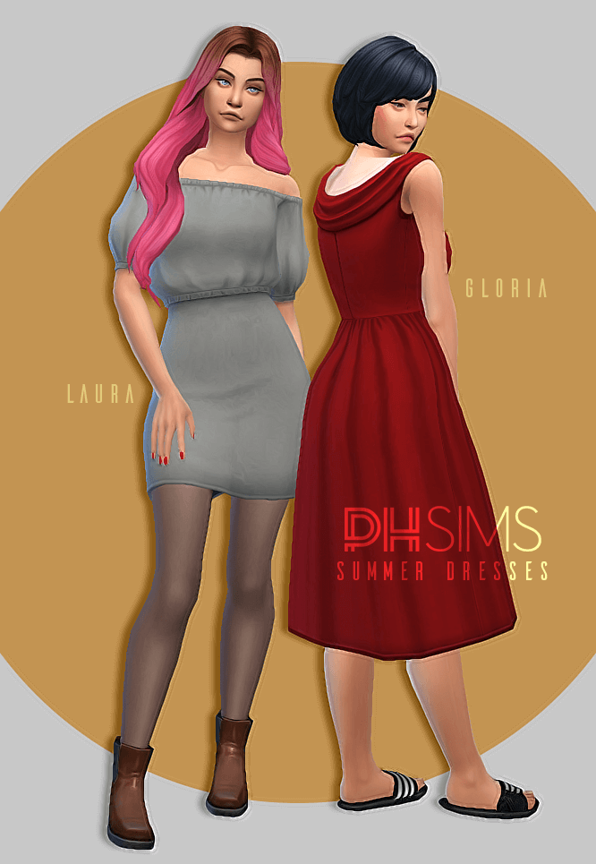 Sims 4 LAURA AND GLORIA DRESSES | The Sims Book