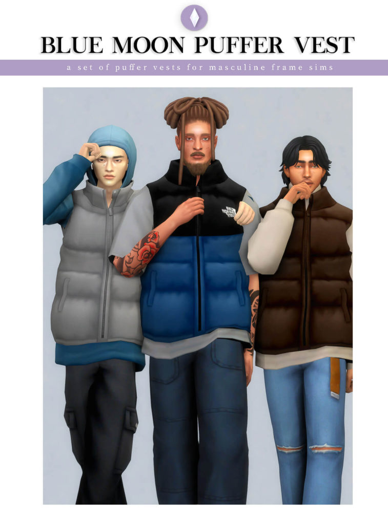 Sims 4 blue moon puffer vest set - The Sims Book