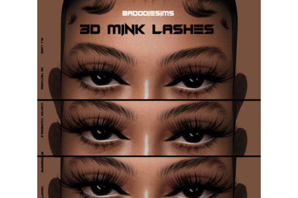 Sims 4 3D Lashes Uncurled Eyelashes Edition | The Sims Book