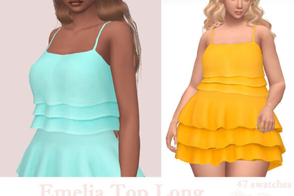 S 4 Overall Long Skirt - Denim | The Sims Book