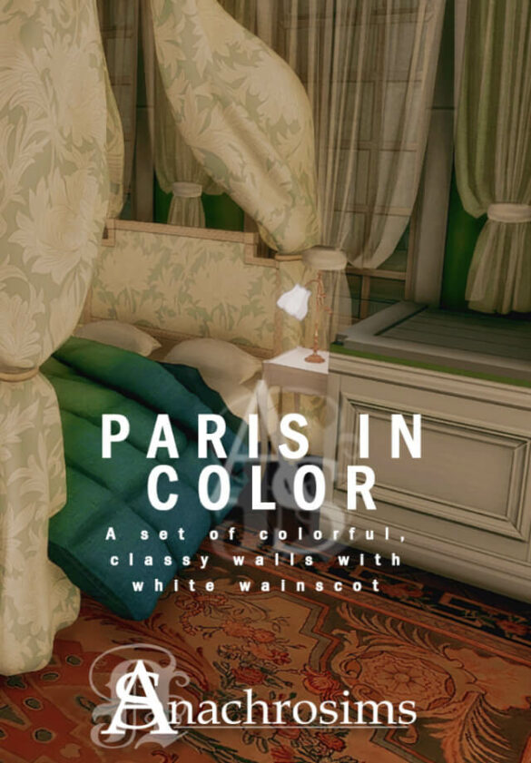 Paris in Color Walls with Wainscot | The Sims Book