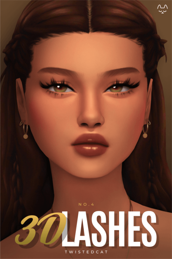 3D Lashes No.4 glasses nosering skin detail | The Sims Book