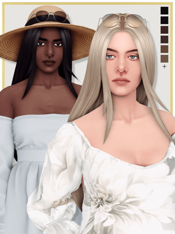 ANGELISTA TS4 female hair + a sun hat | The Sims Book
