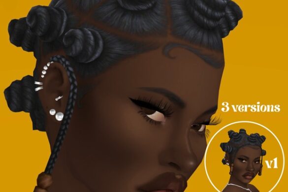 Sims 4 Diversedking Faux Locs Bun Retextured | The Sims Book