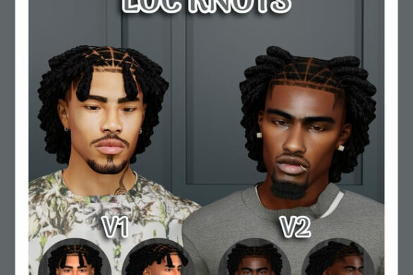 Sims 4 Diversedking Faux Locs Bun Retextured | The Sims Book